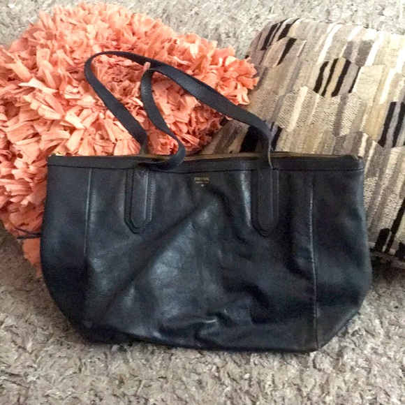 Fossil | Bags | Navy Blue Tote | Poshmark